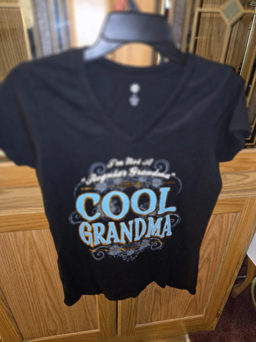 Vanity | Tops | Vanity Black Cool Grandma Graphic Vneck Tee | Poshmark
